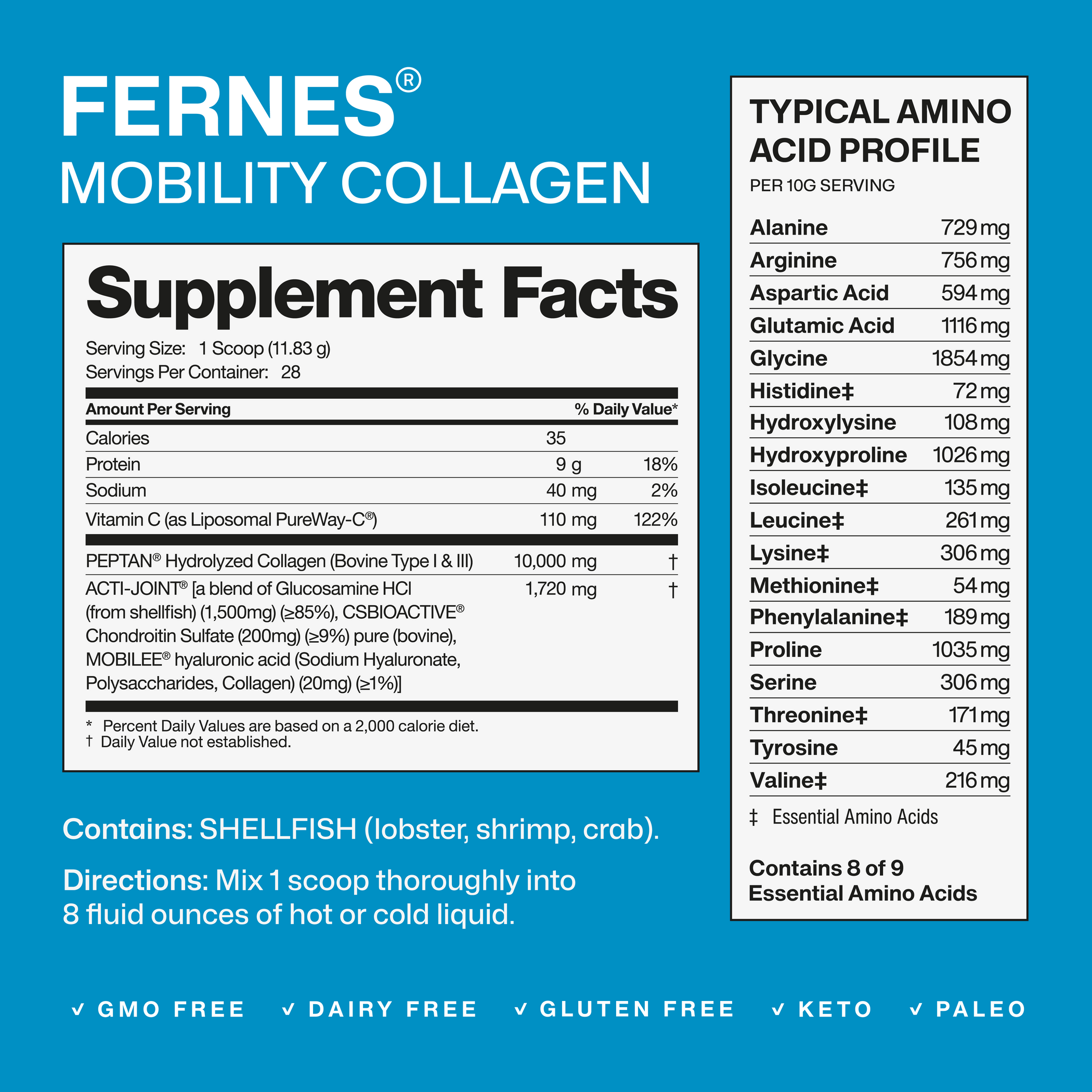 Fernes Mobility Collagen Peptides 28 Servings